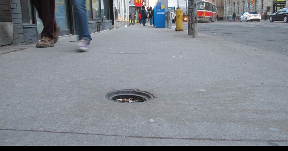 Small sidewalk holes could spell big trouble for pedestrians