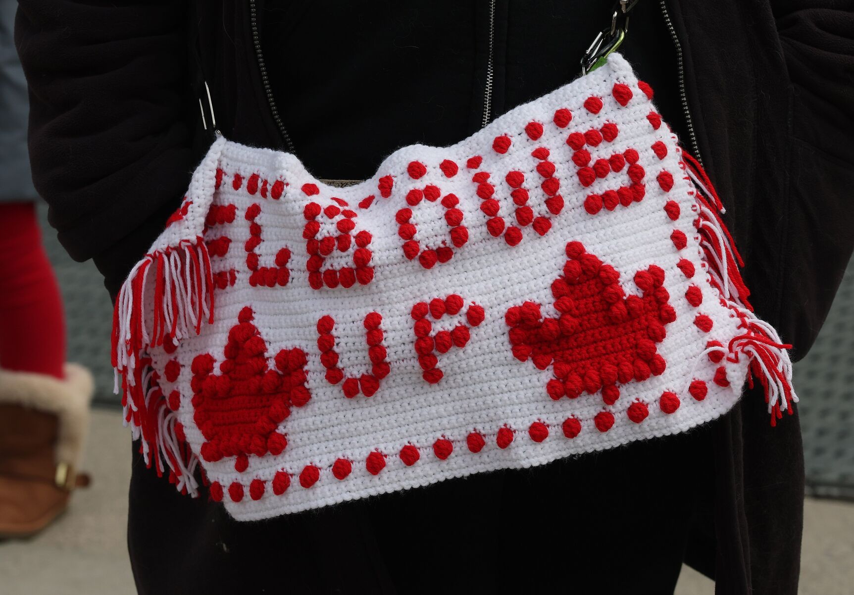 Elbows were up in Toronto as hundreds rally against Trump