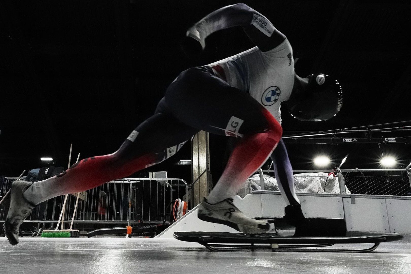 First skeleton test race on controversial new Olympic sliding track won ...
