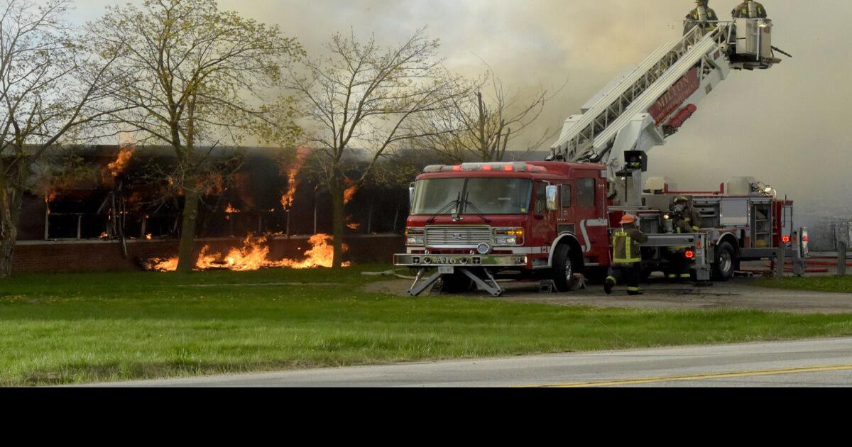 Arson fire destroys former school in rural area of Milton