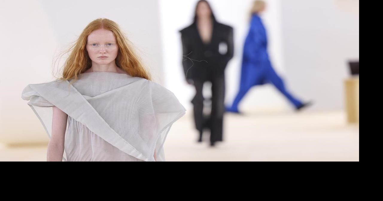 Loewe showcases high-waisted silhouettes in surrealistic Paris fashion ...