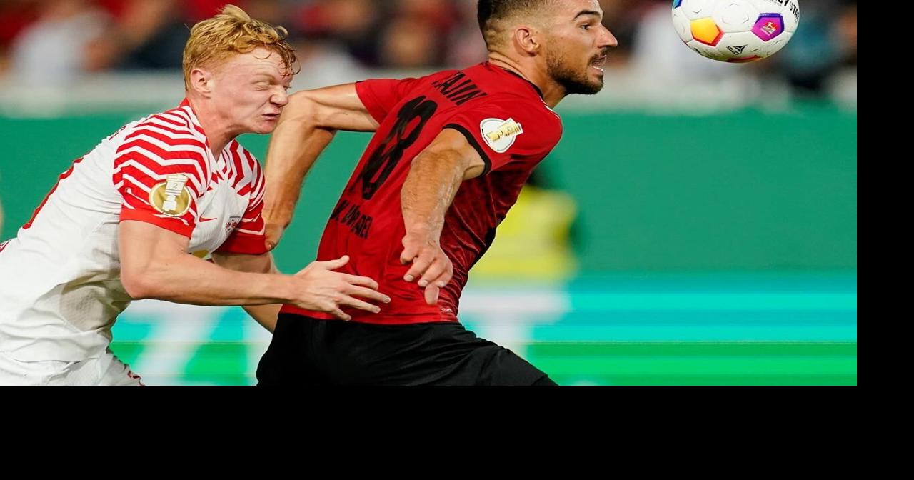 Leipzig begins its German Cup defense with nervy 3-2 win at Wehen Wiesbaden