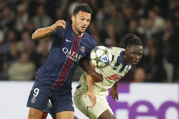 PSG copes without star forwards and routs Atalanta 4-0 in Champions League
