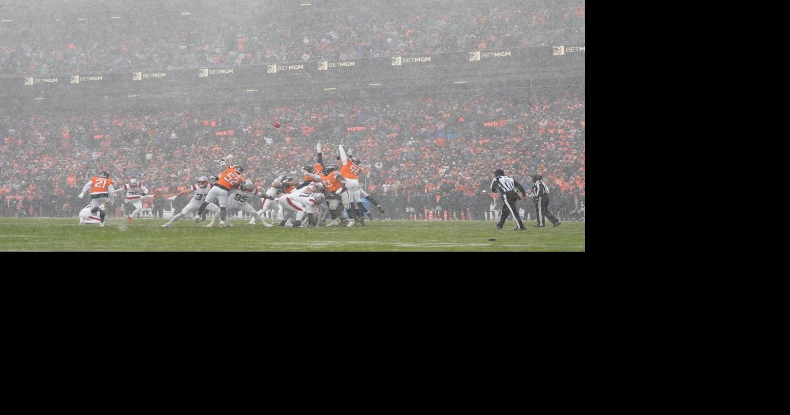 Snow and wind pick up in 2nd half of AFC championship game in Denver