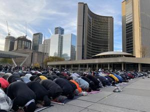 Thousands of protesters take over downtown Toronto streets