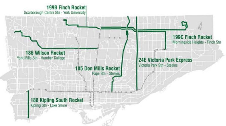 TTC launches five new express bus routes