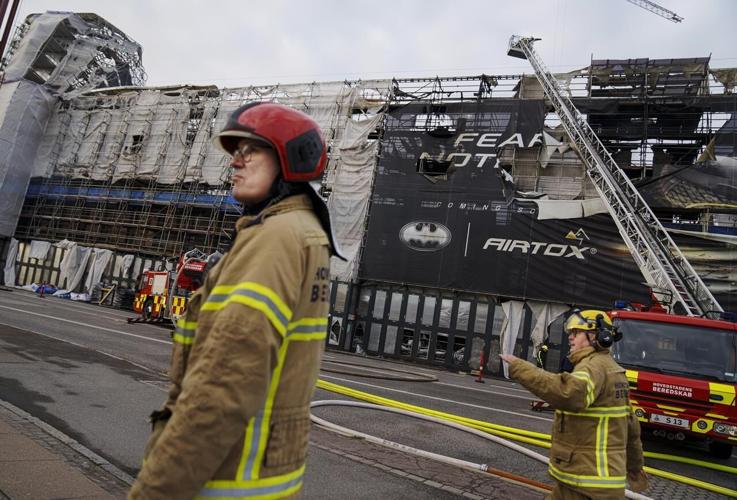 Copenhagen fights the last pockets of a fire that destroyed a 400-year ...