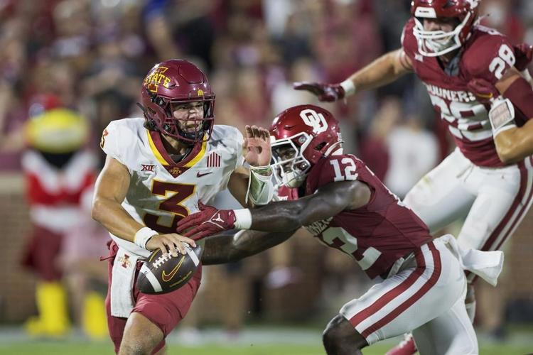 Gabriel has hand in 5 TDs to help No. 14 Oklahoma rout Iowa State 50-20 ...