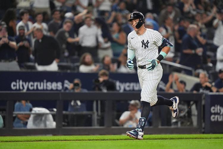 Judge reaches 50 homers for 4th time, hits pair as Yanks tie for AL ...