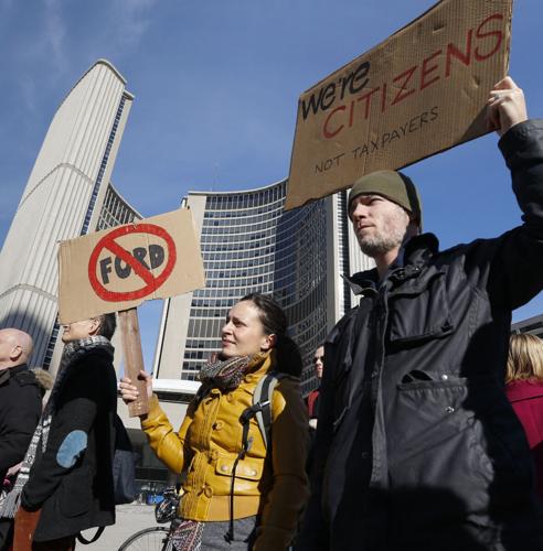 Protesters call for Toronto Mayor Rob Ford to resign