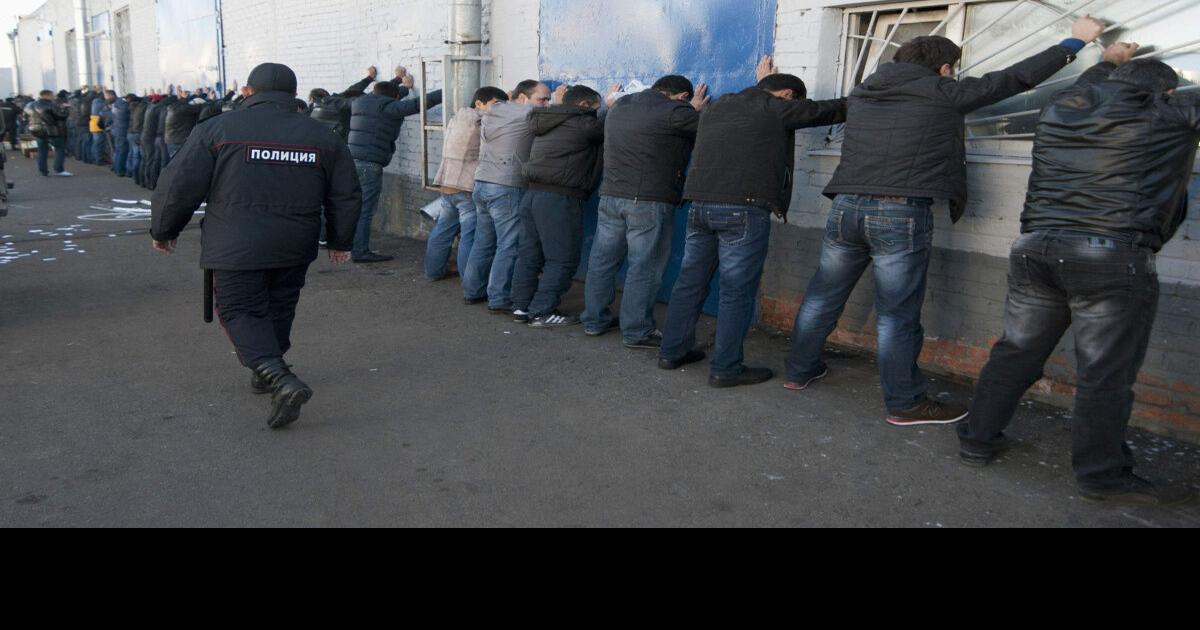 Russian police raid warehouse after ethnic riots; some 1,200 migrants ...