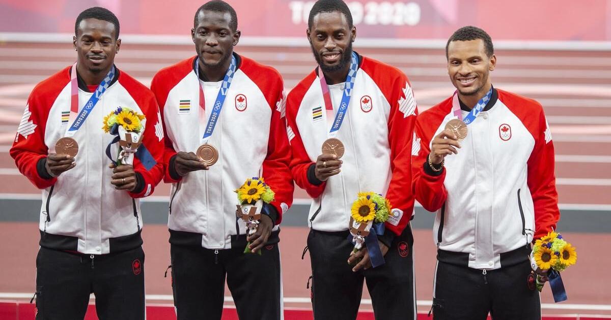 The Canadian men’s 4x100 relay team in Tokyo is going from bronze to silver