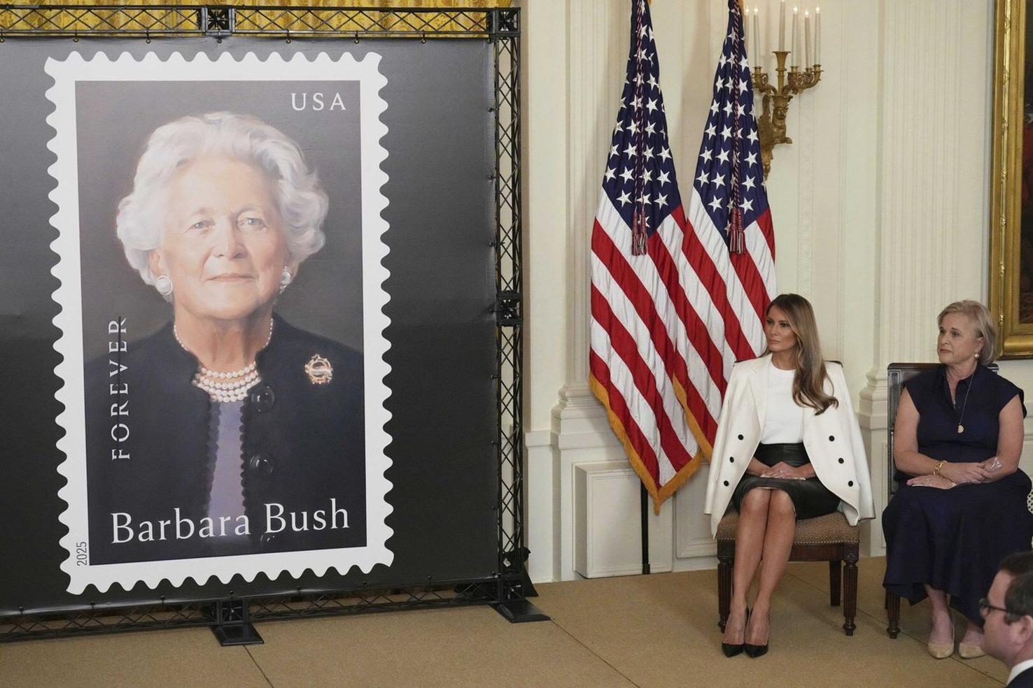 Melania Trump hosts White House event to unveil Barbara Bush postage stamp