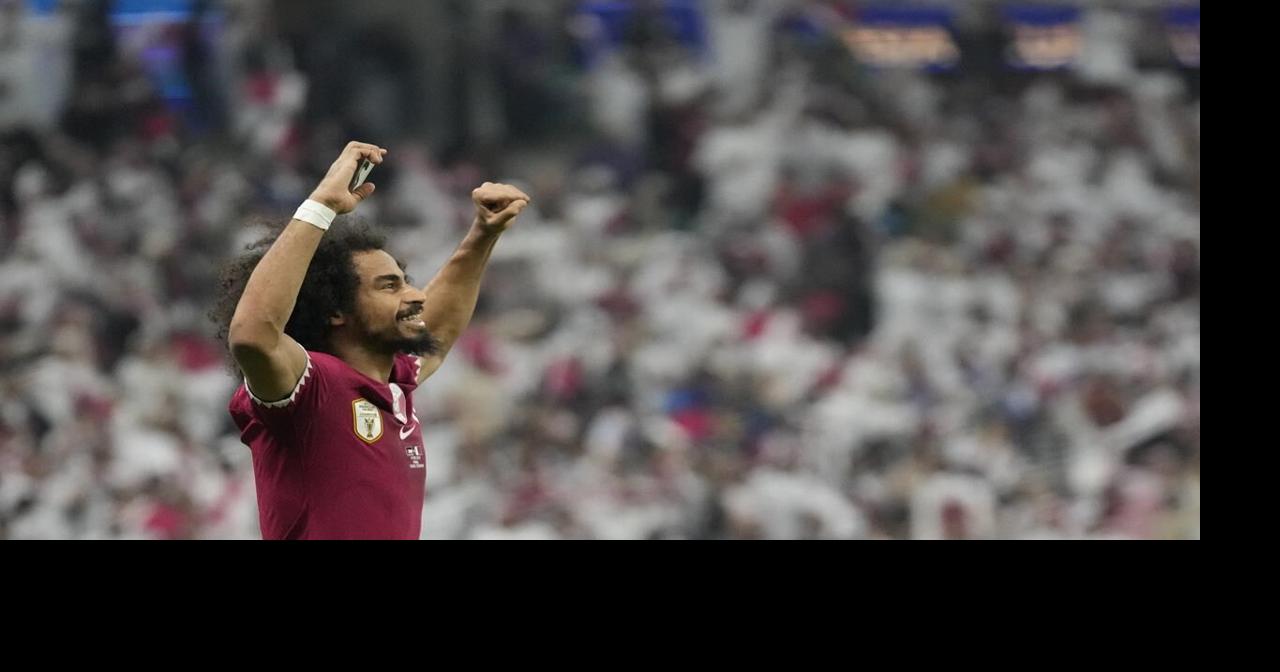 Qatar's Akram Afif produces close-up magic trick during goal ...