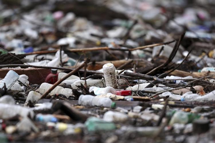 Sections of Balkan river become floating garbage dump