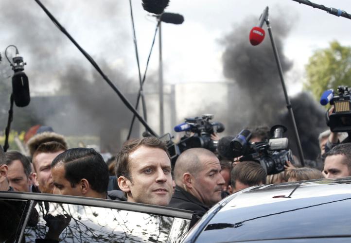 Macron, France’s front-runner, campaigned for factory workers’ support ...