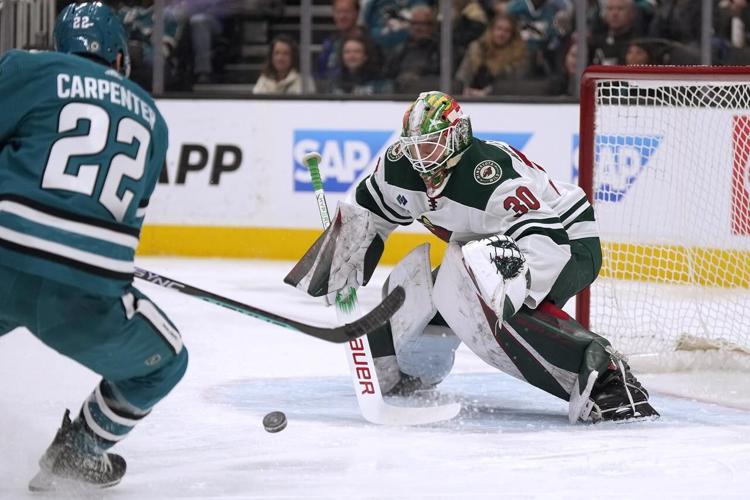 Liam Ohgren scores his 1st career goal to lead the Wild past the Sharks 6-2