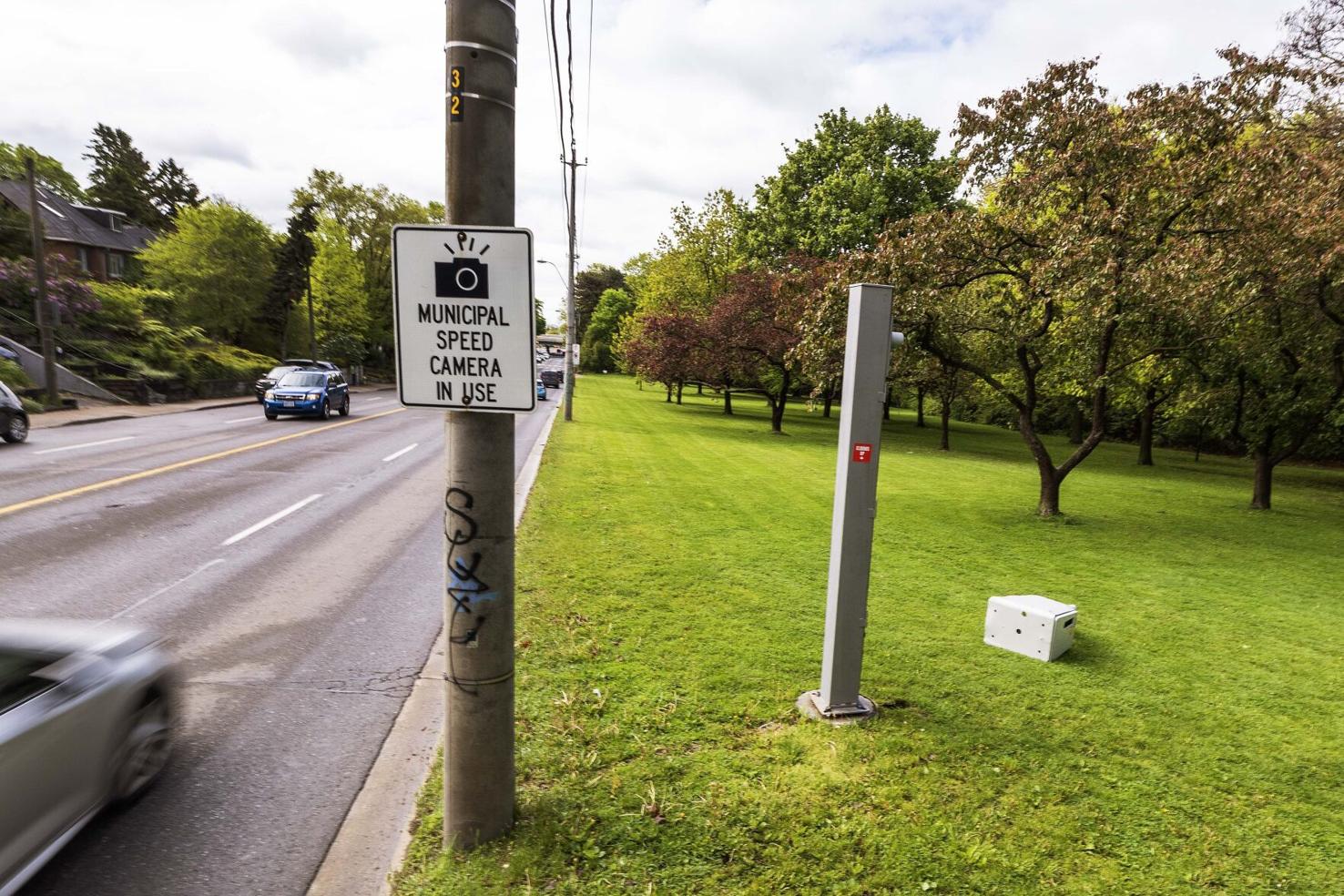 Timeline Parkside Drive speed camera vandalism Toronto