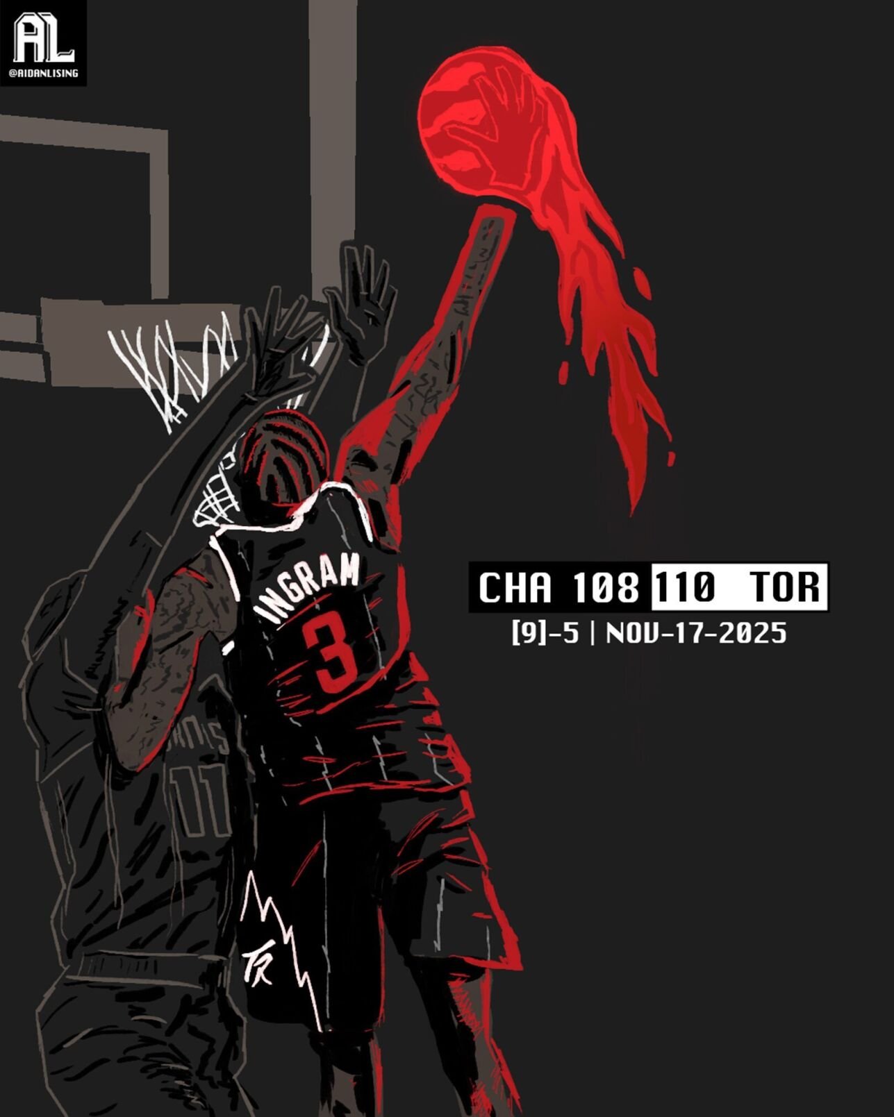 Meet the artist drawing a moment after every Toronto Raptors game