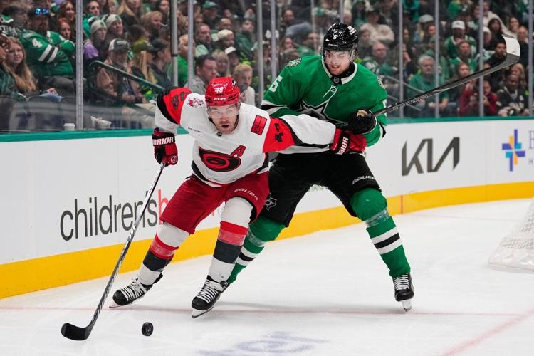 Heiskanen scores twice as Stars rally to beat Hurricanes 3-2
