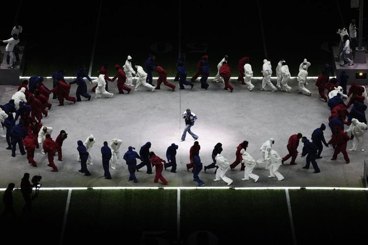 Review: Kendrick Lamar brings America and 'Not Like Us' into history-making Super Bowl halftime show