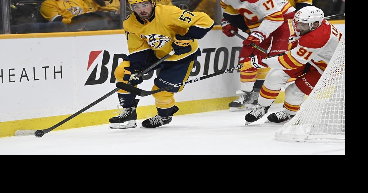 Saros Makes 38 Saves Leads Predators Past Flames 2 1