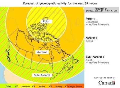Northern lights visible across parts of Canada Friday night