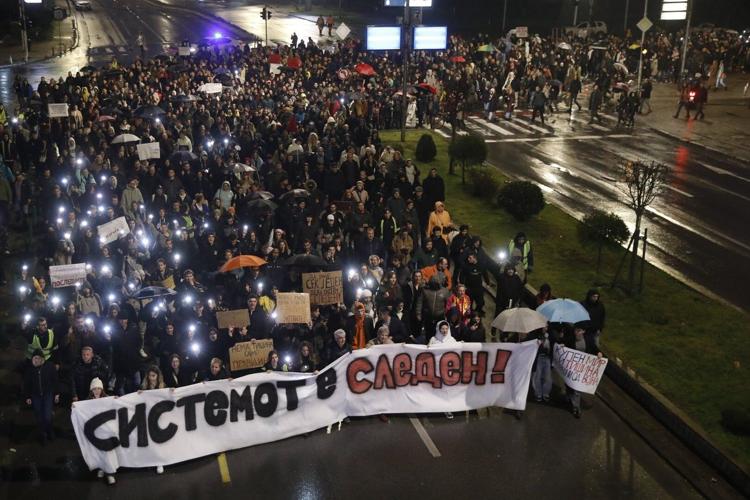 Protesters demanding greater accountability march in North Macedonia ...