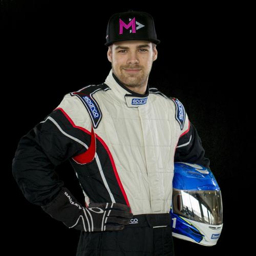 Vincent Doyle is ready for his close-up in the Nissan Micra Cup