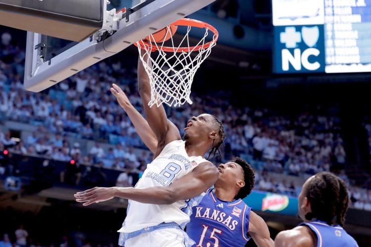 Wilson, Veesaar, Trimble power No. 25 North Carolina's 2nd-half push to beat No. 19 Kansas 87-74