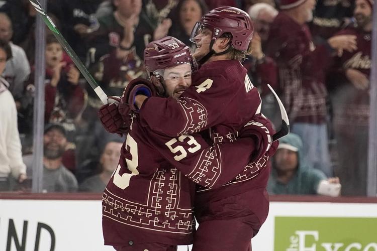 Michael Carcone scores 3 times as Arizona Coyotes pound Chicago ...