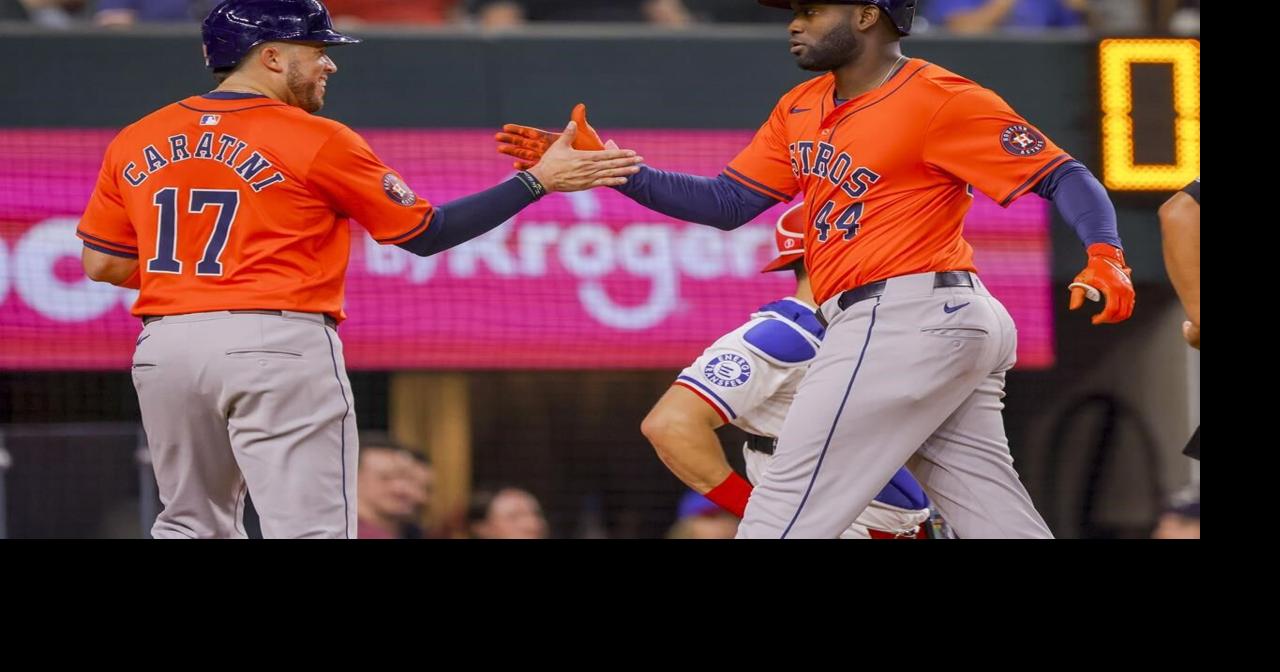 Alvarez and Caratini homer as Astros beat Rangers 10-5 for a series ...