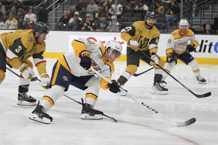 Noah Hanifin scores late goal to lift Golden Knights past Nashville 5-3 ...