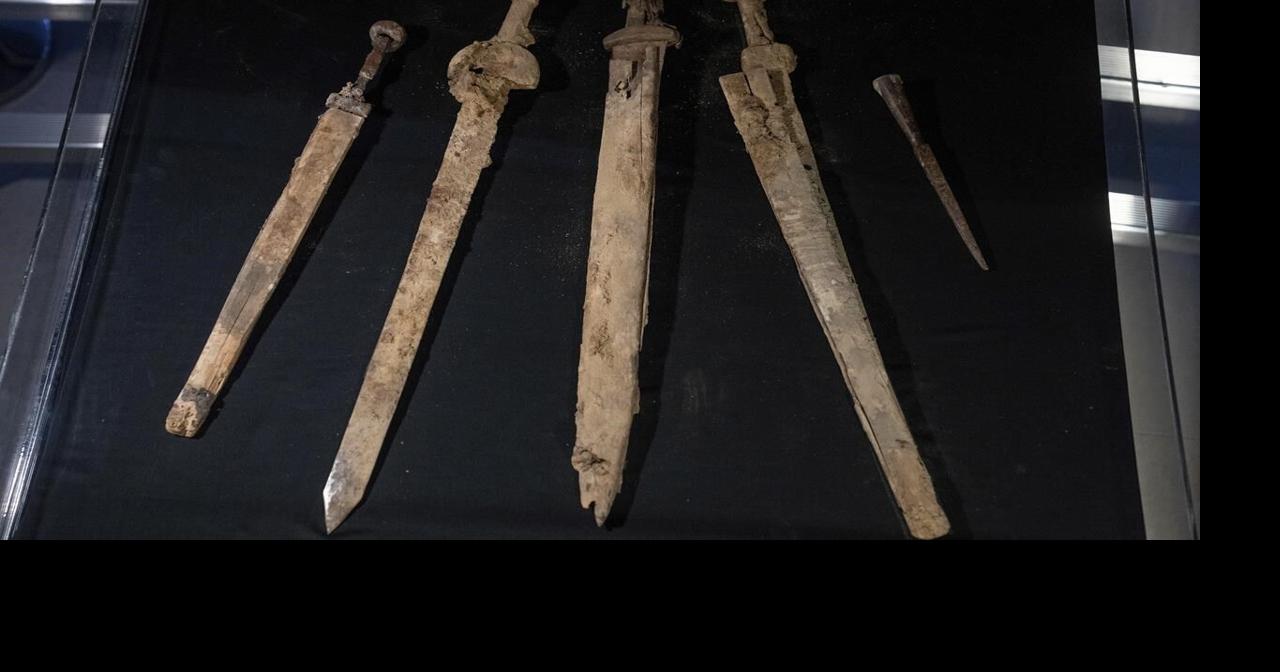 Four exceptionally preserved Roman swords discovered in a Dead Sea cave ...