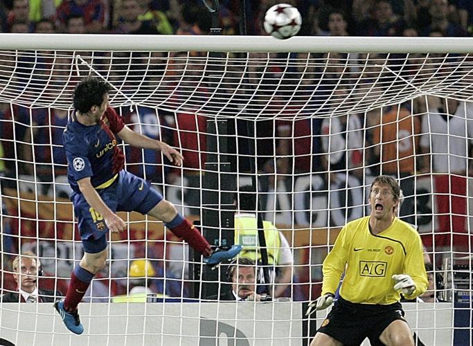 Messi's favorite goal, a header for Barcelona in 2009 Champions League ...