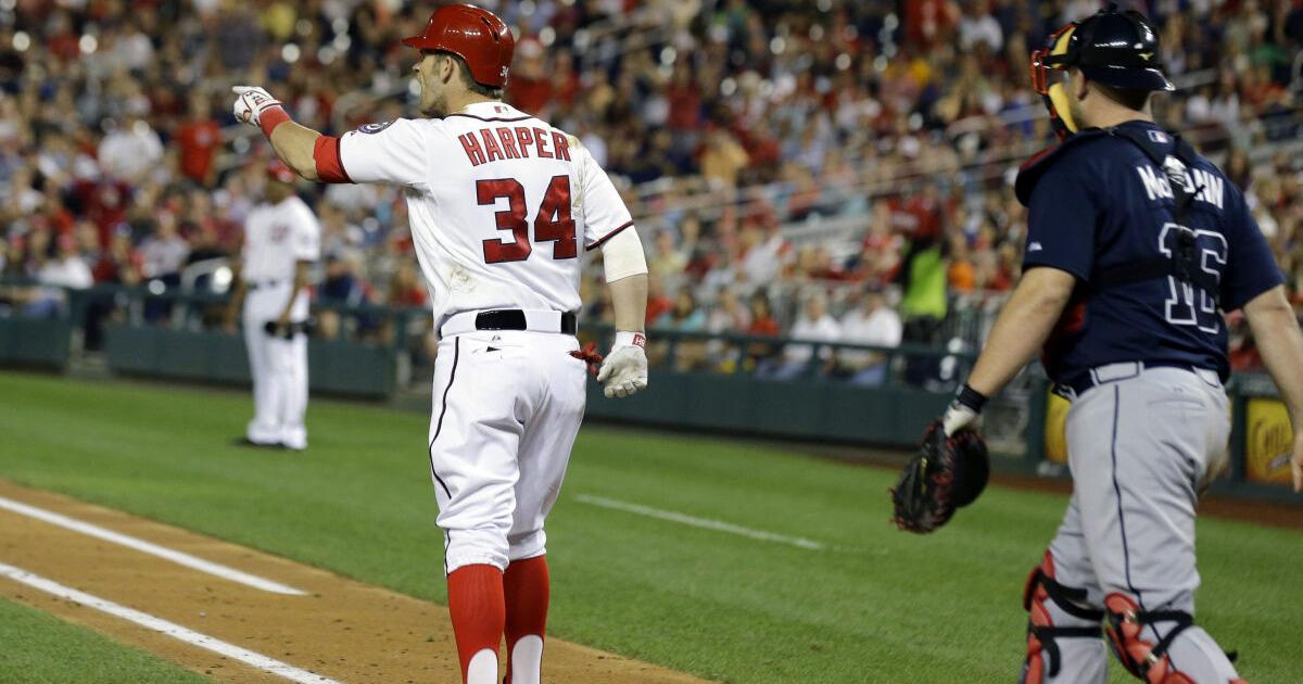 Harper HBP after homer sparks Braves-Nationals Twitter tiff: ‘Clown ...
