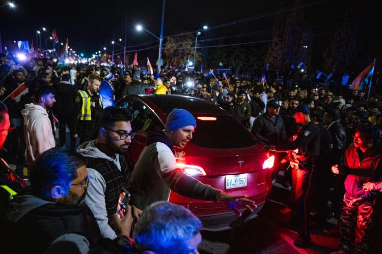 Suspect wanted, substance sprayed at Brampton protests