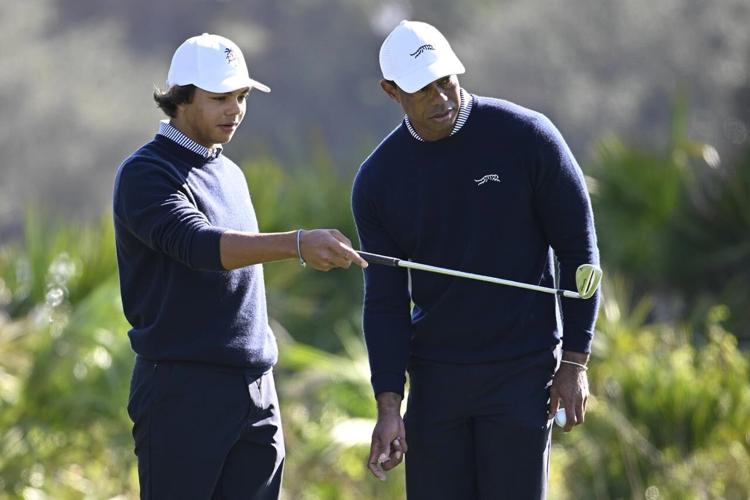 Tiger Woods and son Charlie share the lead at PNC Championship in Orlando