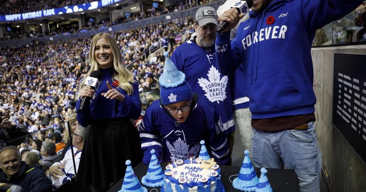 ‘It’s hard to believe.’ Kade Foster, 11, meets Maple Leafs one week ...