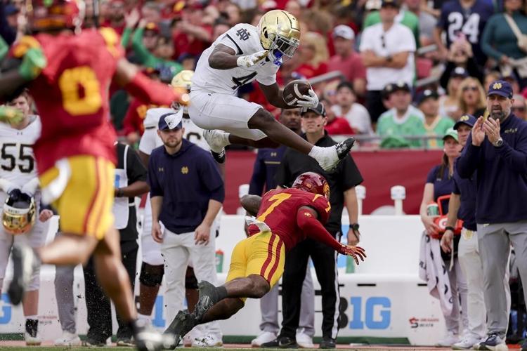 Jeremiyah Love overcomes injury and illness to propel Notre Dame into ...