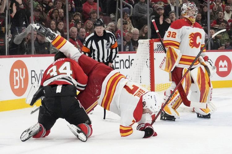 Connor Bedard scores 3 times as Blackhawks smother Flames 5-2