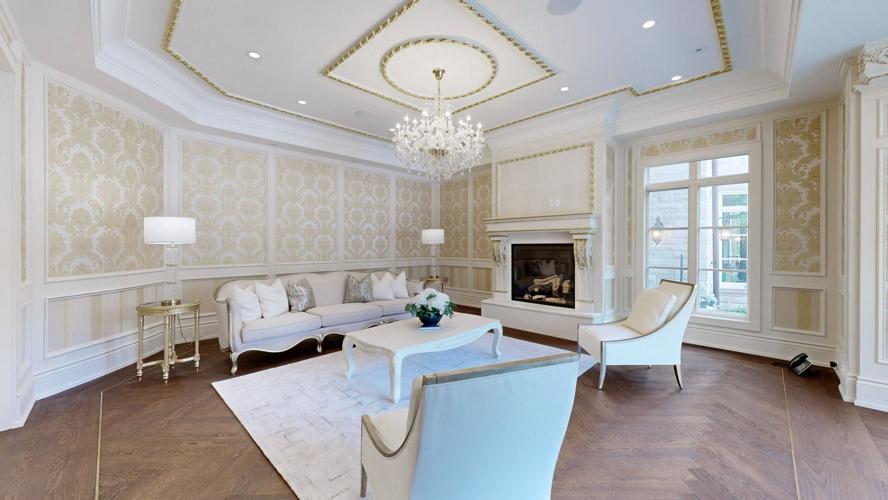 This $32M Bridle Path home glistens with gold and silver rooms