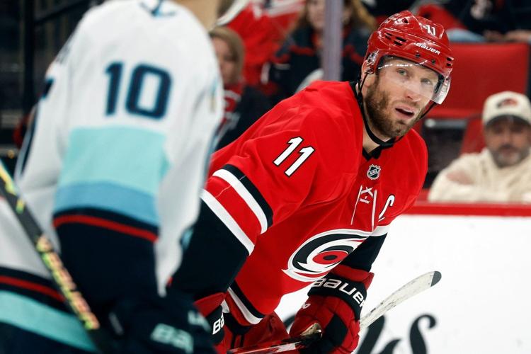Jordan Staal's 2 assists lead Hurricanes to 3-2 win over Kraken