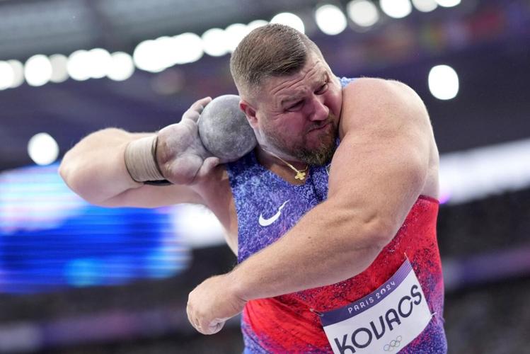 Ryan Crouser overcomes bothersome elbow to win 3rd straight Olympic shot put gold medal