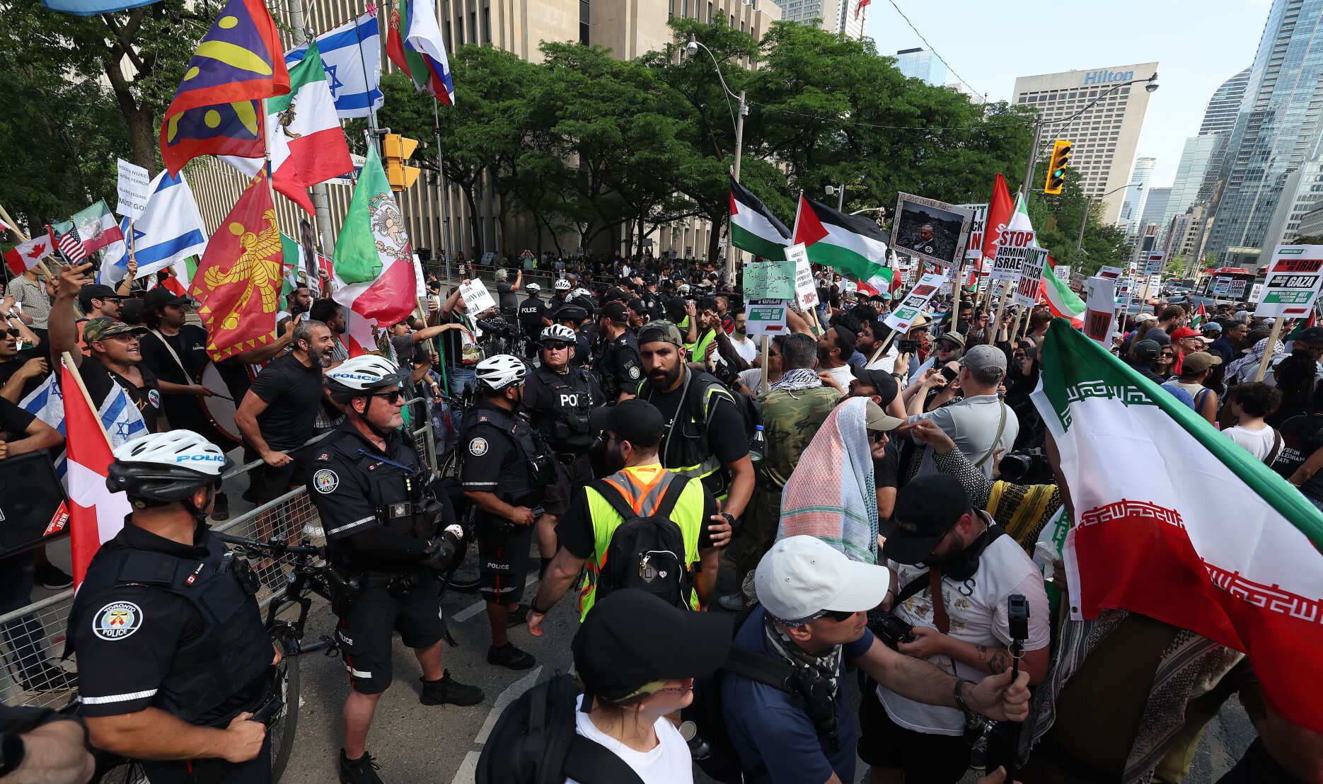 Hundreds gather in Toronto to protest Israel-Iran war