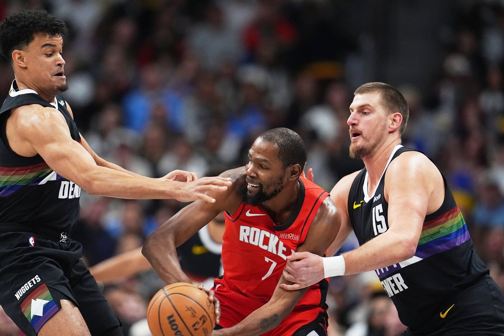 Durant scores 31, Sheppard's 11-point flurry helps Rockets end Nuggets ...