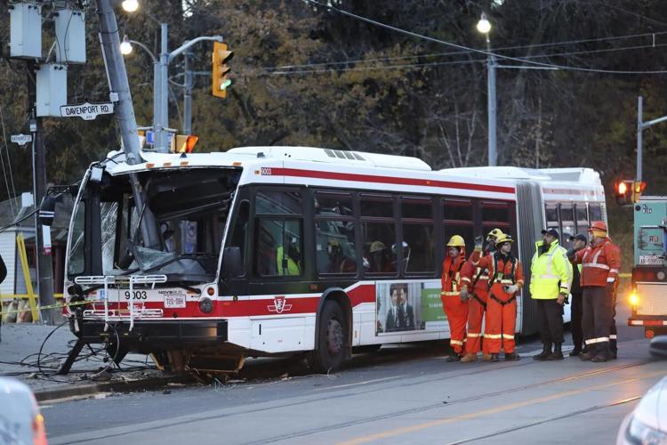 TTC bus crashes into hydro pole, sending 24 people to hospital