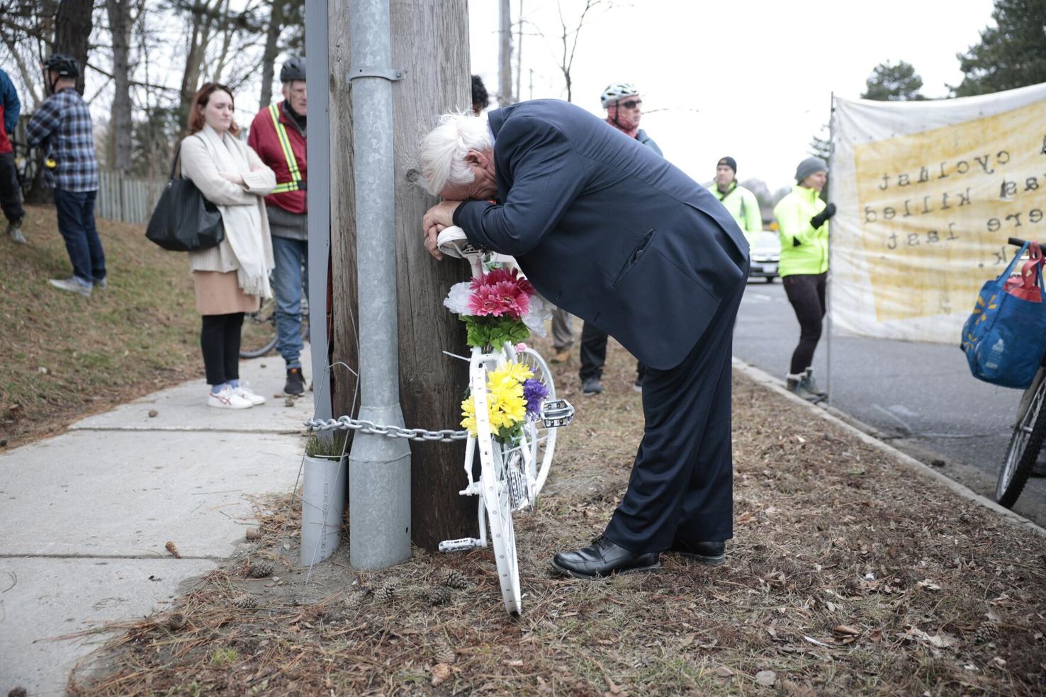 Family of cyclist killed in Scarborough joins memorial