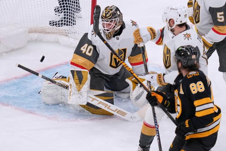 Bruins strike early, hold off Golden Knights 4-3 for 9th win in 11 games.