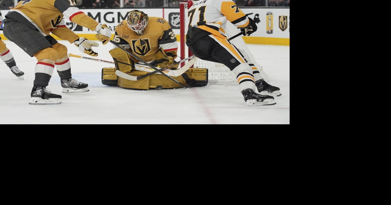 Samsonov stops 22 shots and Golden Knights top Penguins 4-0 for fourth ...